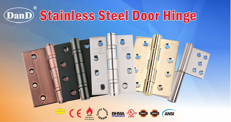 Black ANSI Grade 2 Fire Rated SS201 Ball Bearing Front Door Hinges ...