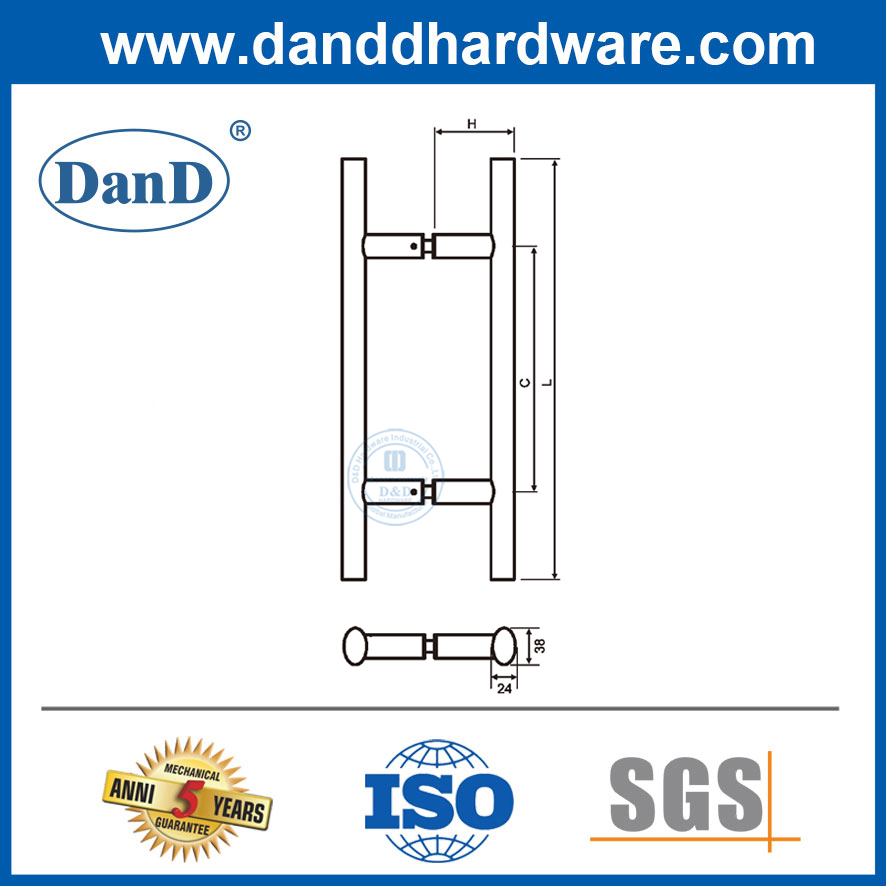 Modern Glass Door Pulls Stainless Steel Oval Shape T Bar Pull Handle ...