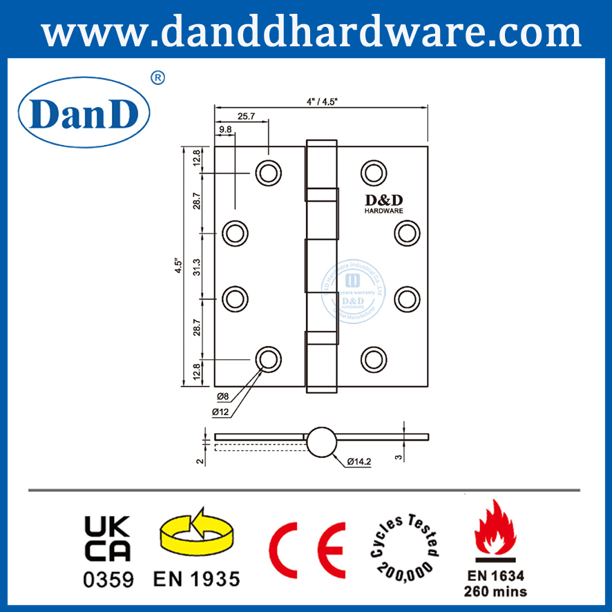 Door Hinges Dimensions